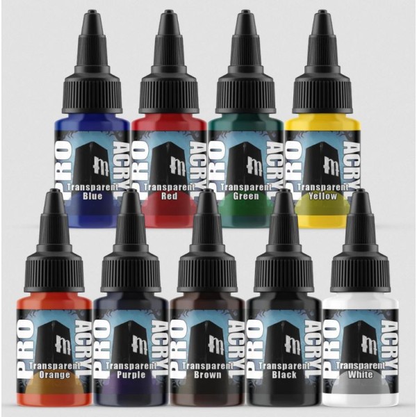 Monument Hobbies - Pro Acryl Paint Sets - Expansion #2 - Transparents Monument Hobbies - Pro Acryl Paint Sets - Expansion #2 - Transparents